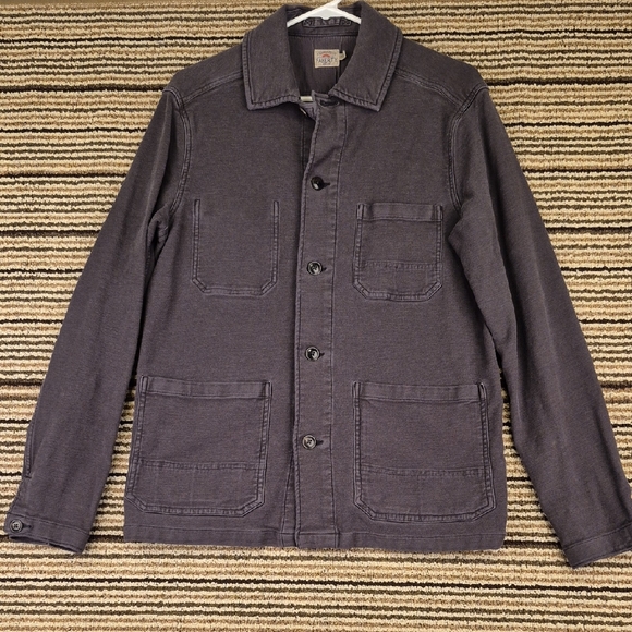 Faherty | Jackets & Coats | Faherty Grey Fade Solid Weave Cotton Blend ...